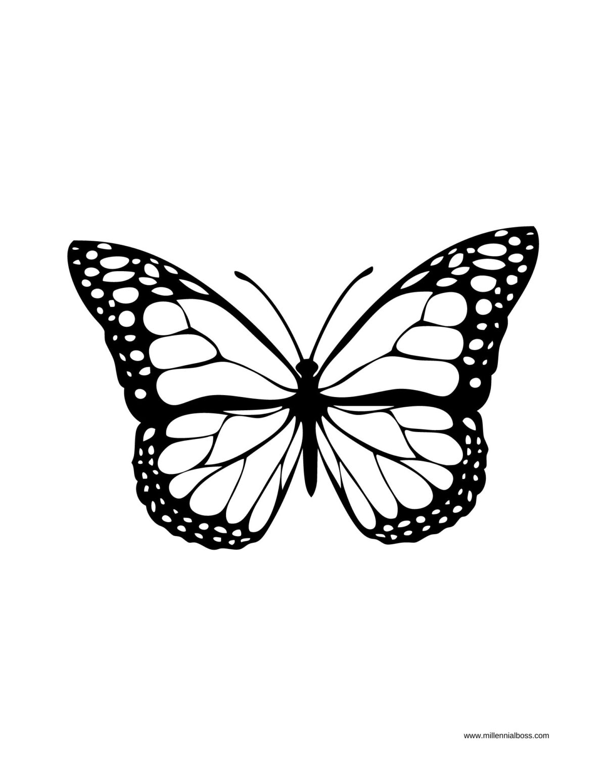 Butterfly Drawing guide and coloring page printables