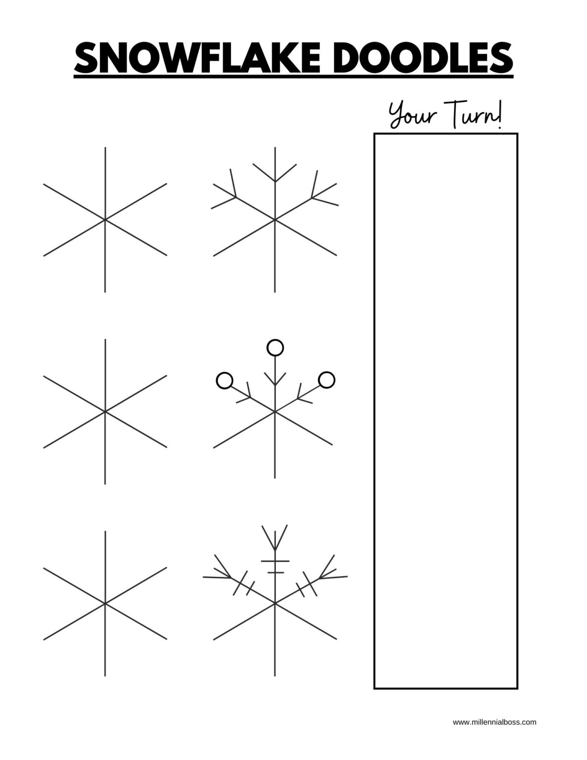 Free Snowflake Templates easy, quick and cute FREE PDF