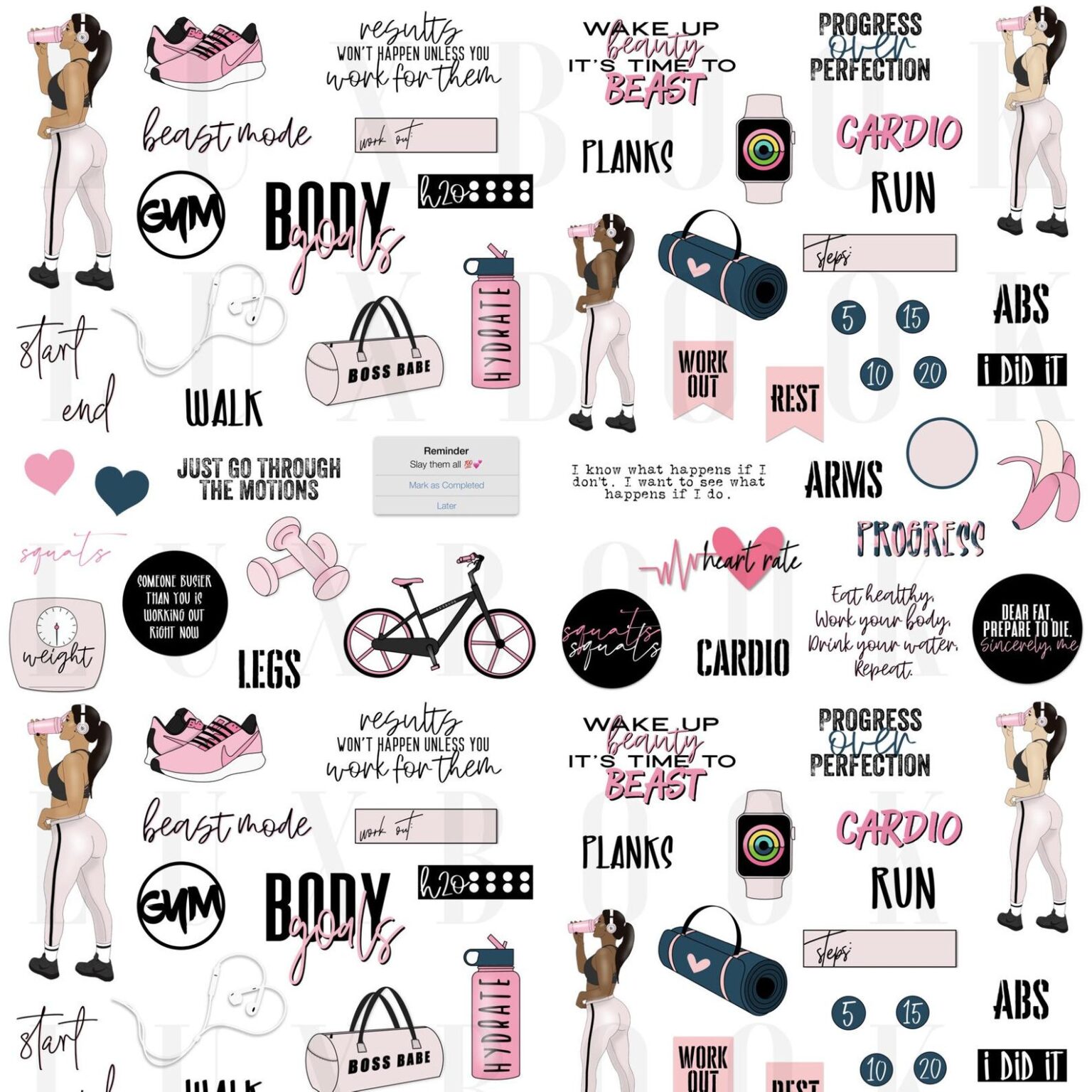 Exercise Sticker Collection - Millennial Boss